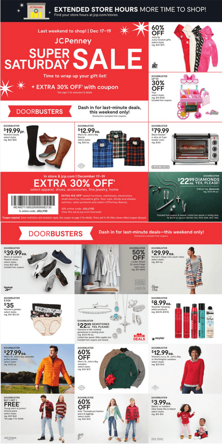JCpenny Flyer Sale Dec 17 – Dec 19, 2021