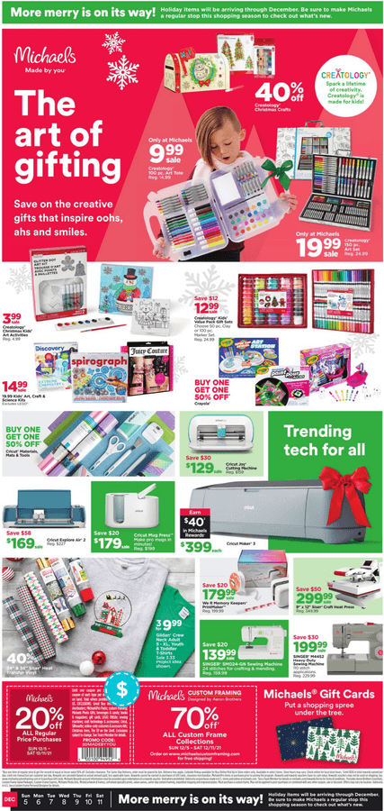 Michaels Weekly Ad Dec 05 – Dec 11, 2021 (Christmas Promotion Included)