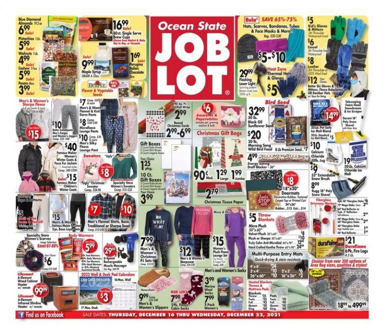 Ocean State Job Lot Weekly Ad Dec 16 – Dec 22, 2021