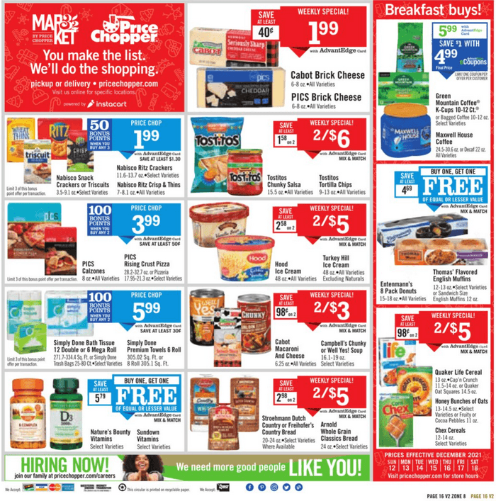 Price Chopper Weekly Ad Dec 12 – Dec 18, 2021