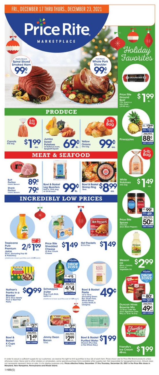 Price Rite Weekly Ad Dec 17 – Dec 23, 2021
