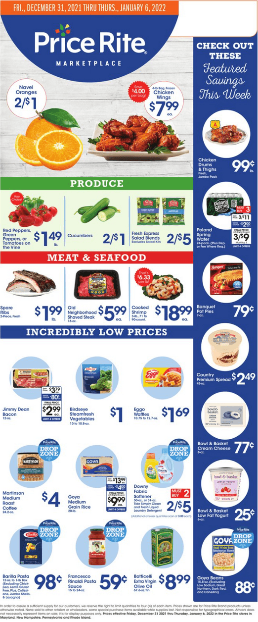 Price Rite Weekly Ad Dec 30, 2021 – Jan 06, 2022