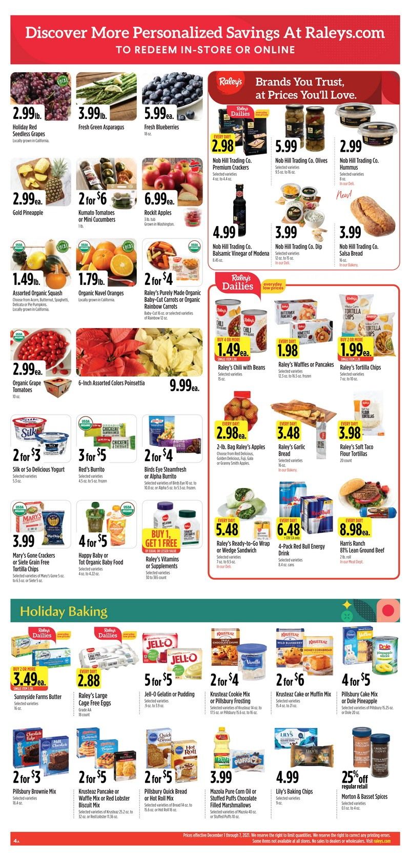 Raley's Supermarkets Weekly Ad Dec 01 – Dec 07, 2021
