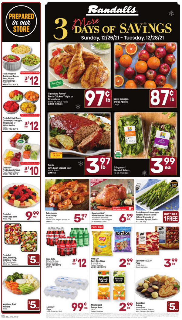 Randalls Weekly Ad Dec 26 – Dec 28, 2021
