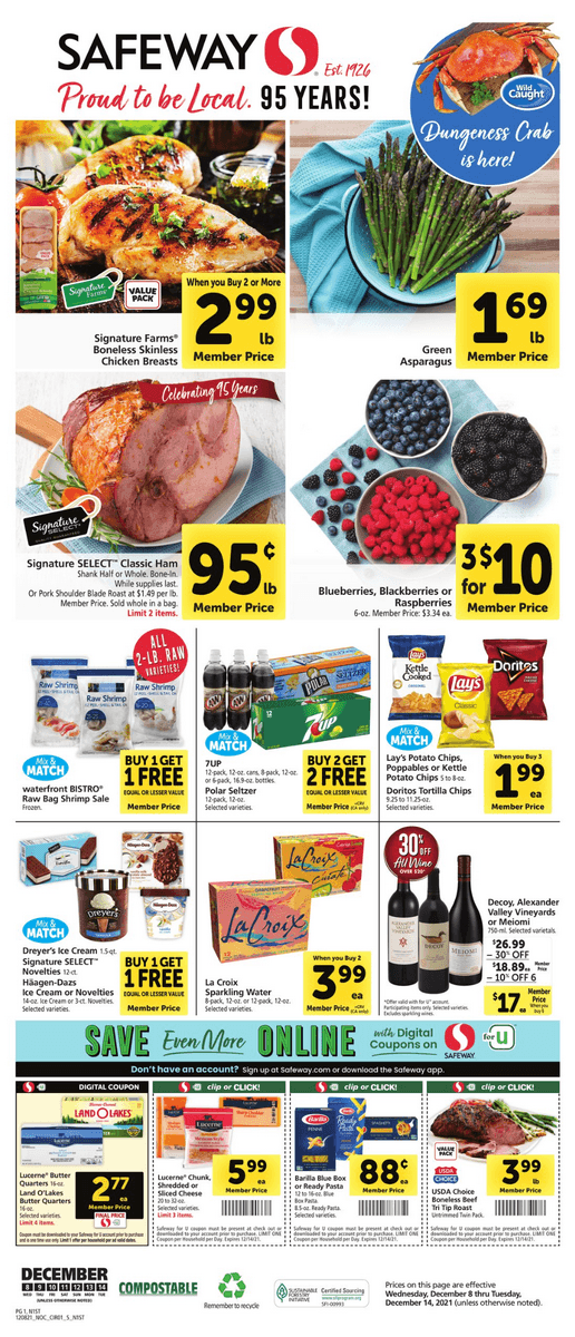 Safeway Weekly Ad Dec 08 – Dec 14, 2021