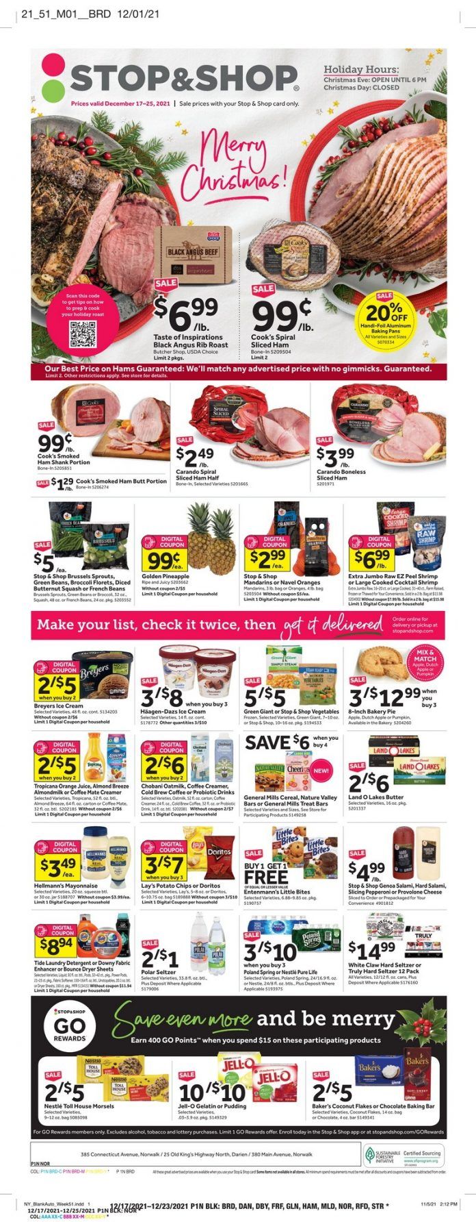Stop & Shop Weekly Ad Dec 17 – Dec 25, 2021 (Christmas Promotion Included)