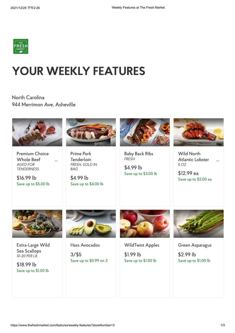 The Fresh Market Weekly Ad Dec 29, 2021 – Jan 04, 2022