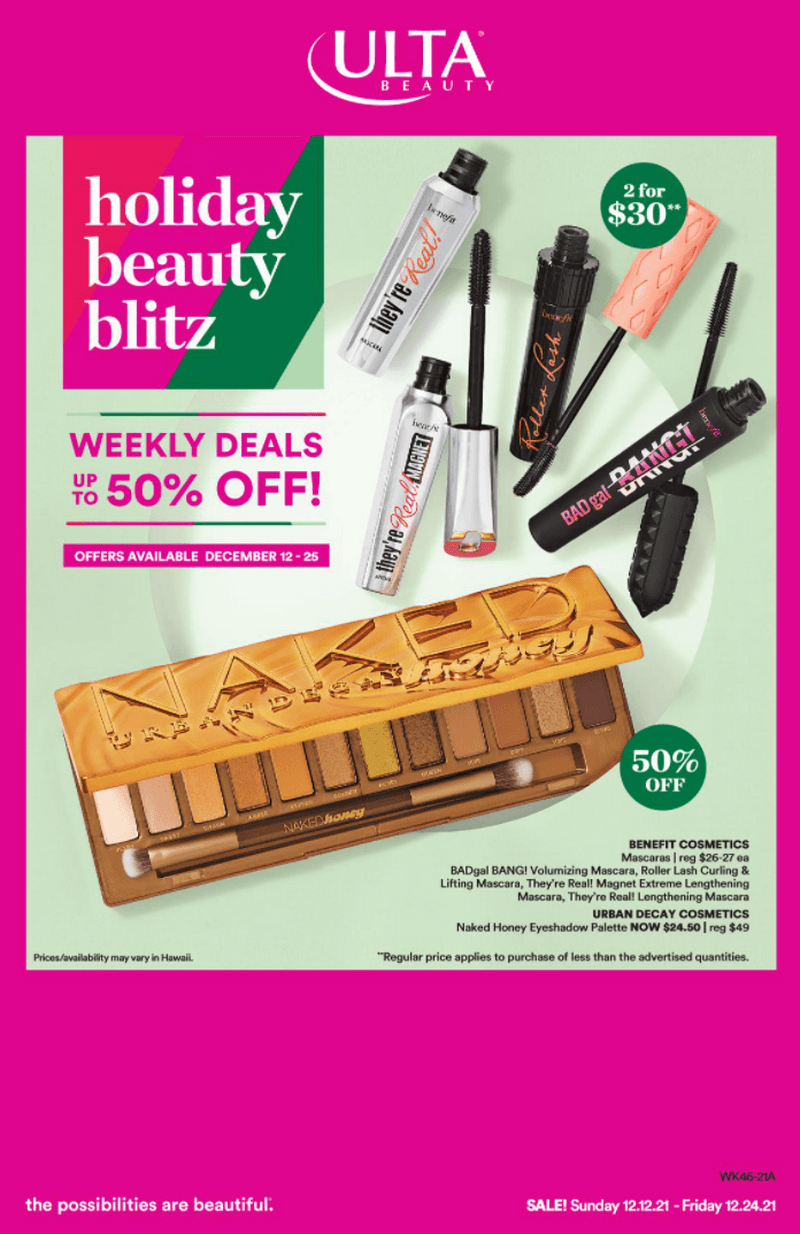 Ulta Beauty Weekly Ad Dec 12 – Dec 24, 2021