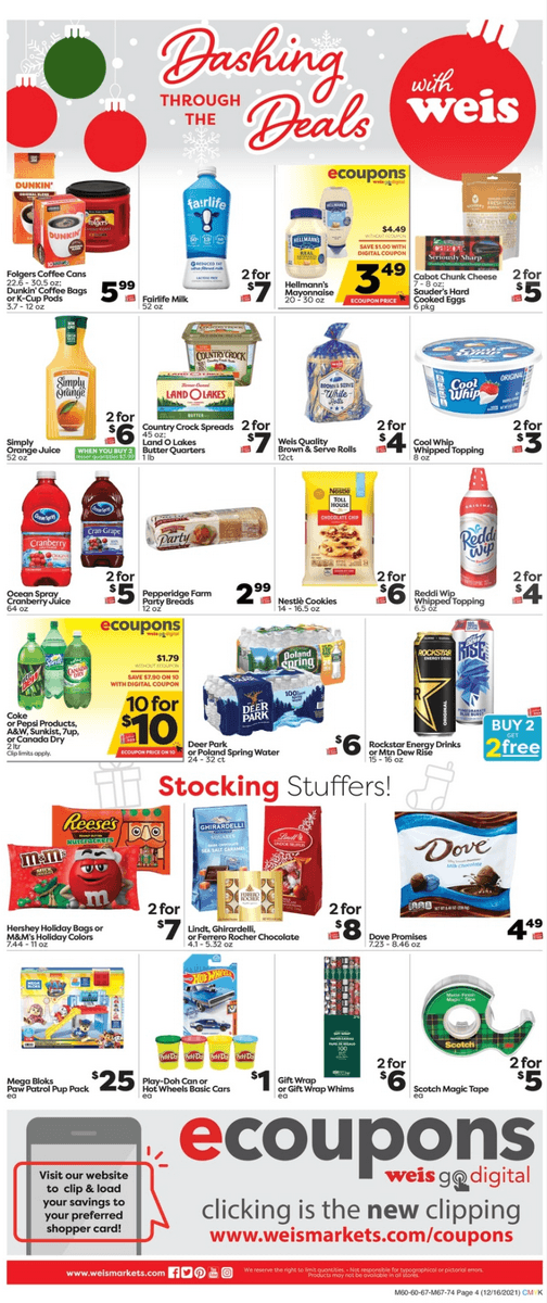 Weis Markets Weekly Ad Dec 16 – Dec 26, 2021