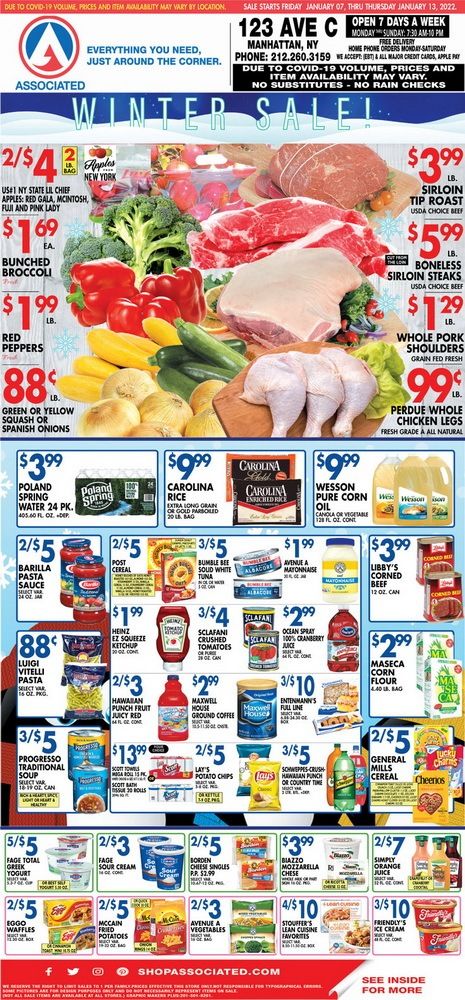 Associated Supermarkets Weekly Ad Jan 07 – Jan 13, 2022