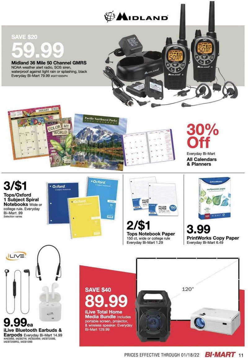 Bi-Mart Weekly Ad Jan 04 – Jan 18, 2022