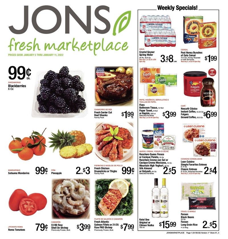Jons Weekly Ad Jan 05 – Jan 11, 2022