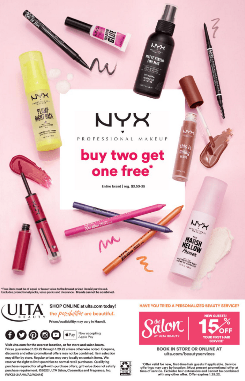 Ulta Beauty Weekly Ad Jan 23 – Jan 29, 2022