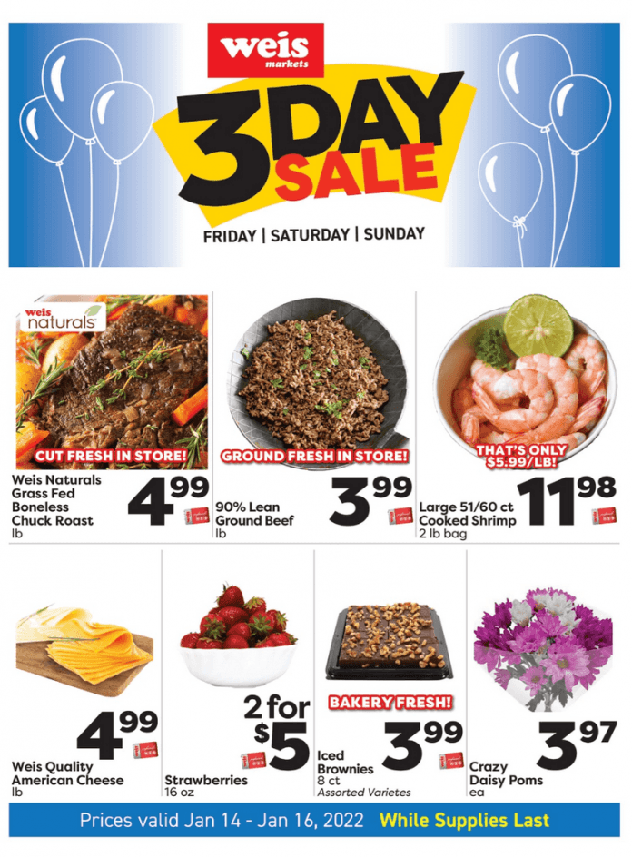 Weis Markets Three Day Ad Jan 14 – Jan 16, 2022