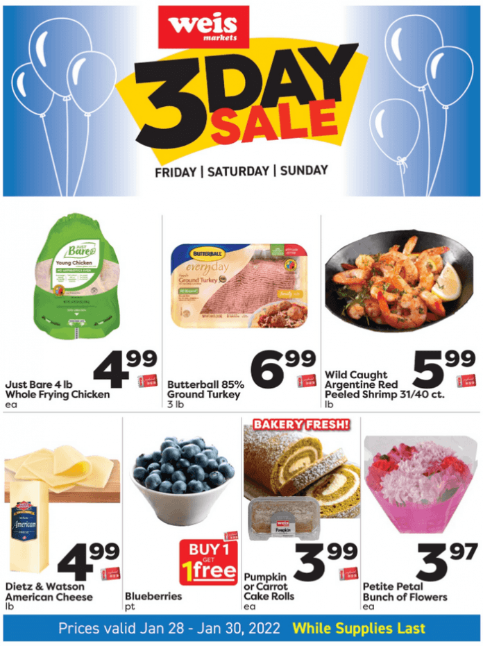Weis Markets Three Day Ad Jan 28 – Jan 30, 2022