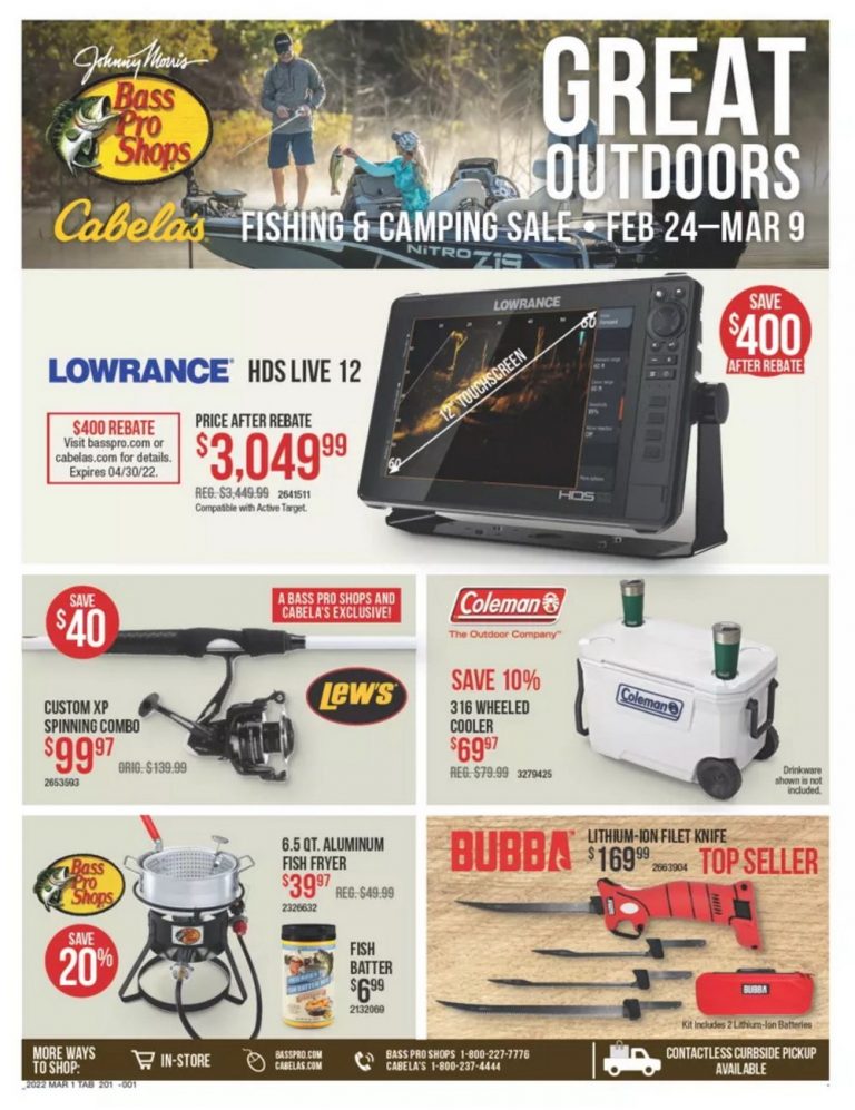 Bass Pro Shops Fishing & Camping Sale Feb 24 – Mar 09, 2022