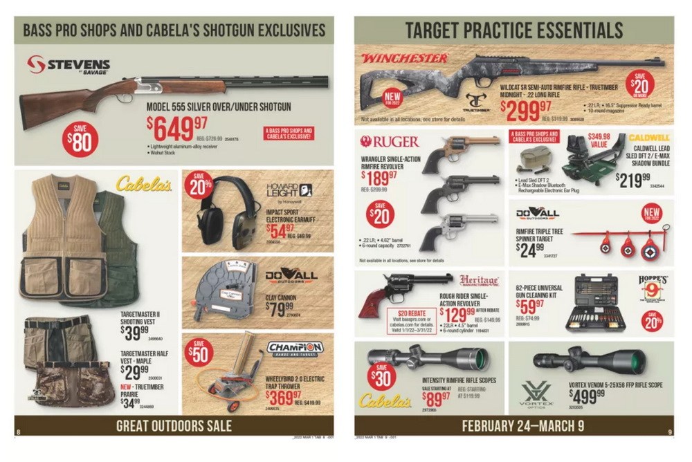 Bass Pro Shops Shooting & Hunting Sale Feb 24 – Mar 09, 2022