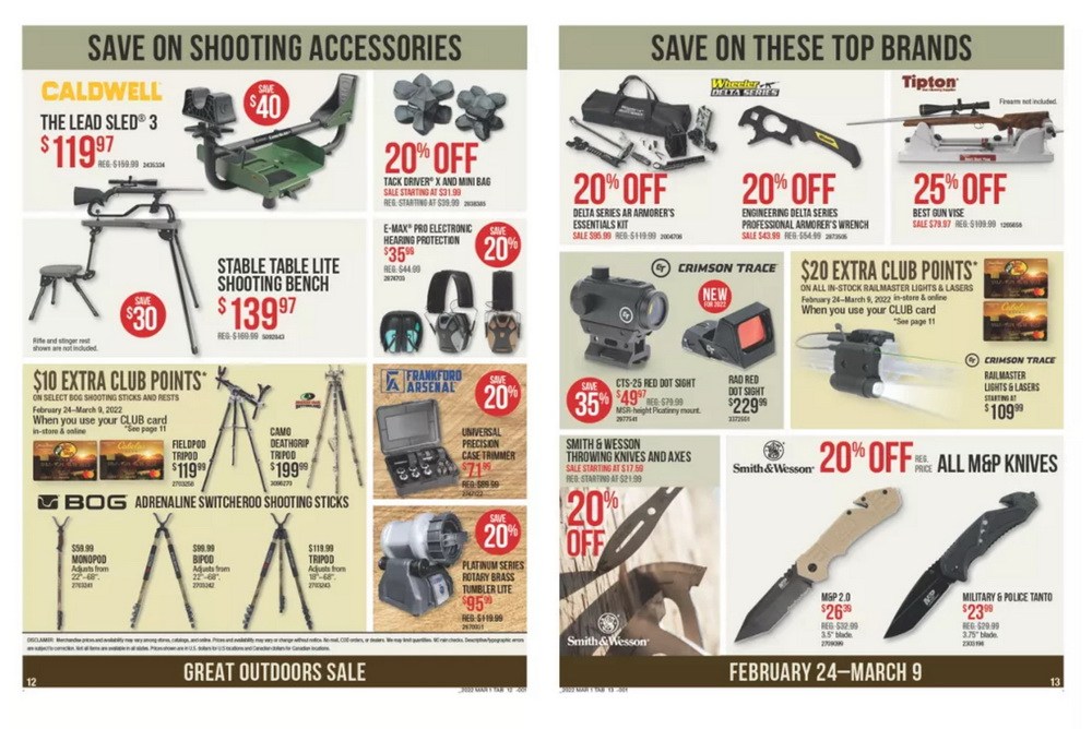 Bass Pro Shops Shooting & Hunting Sale Feb 24 – Mar 09, 2022