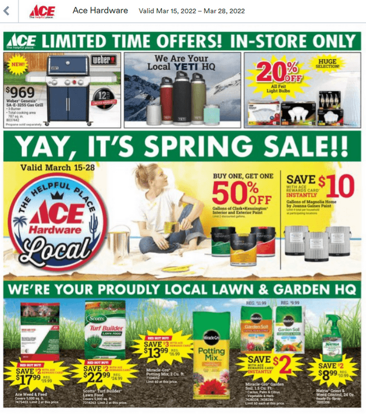 ACE Hardware Weekly Ad Mar 15 – Mar 28, 2022