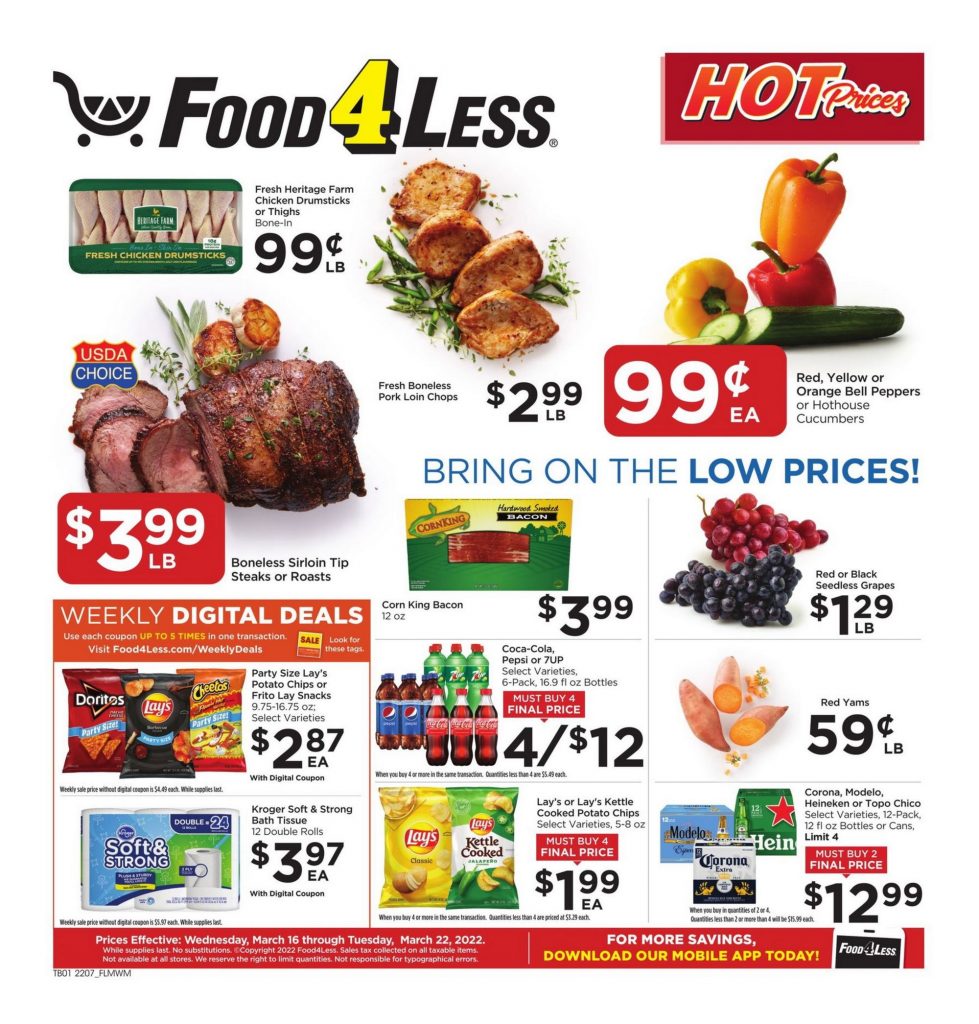 Food 4 Less Weekly Ad Mar 16 – Mar 22, 2022