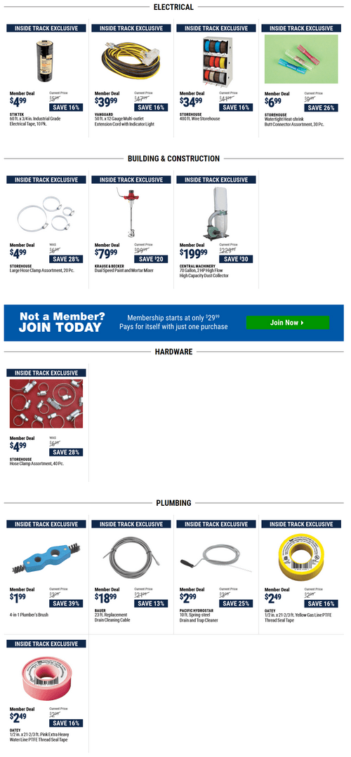 Harbor Freight Inside Track Member Deals Now Thru Mar 31, 2022