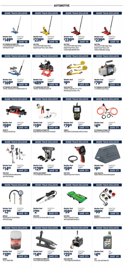 Harbor Freight Inside Track Member Deals Now Thru Mar 31, 2022