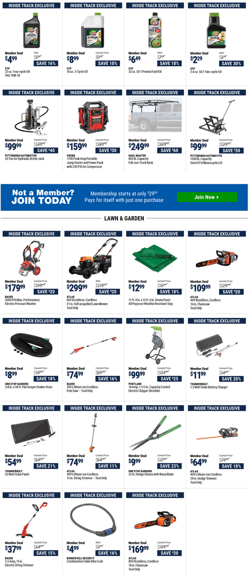 Harbor Freight Inside Track Member Deals Now Thru Mar 31, 2022