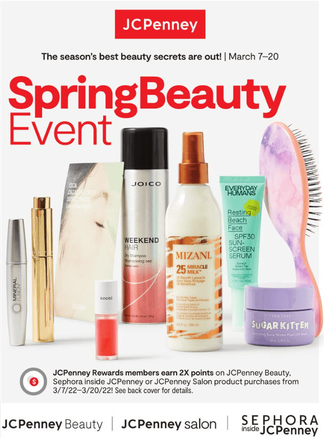 JCPenney Spring Beauty Event Mar 07 – Mar 20, 2022