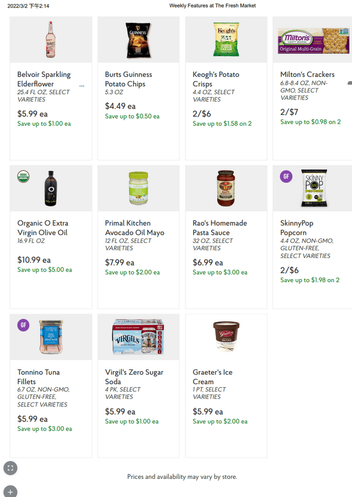The Fresh Market Weekly Ad Mar 02 – Mar 08, 2022