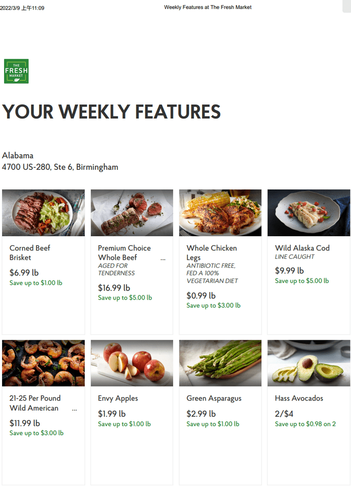 The Fresh Market Weekly Ad Mar 09 – Mar 15, 2022