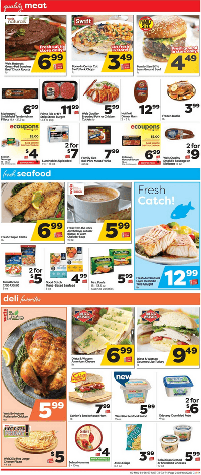 Weis Markets Weekly Sale Mar 10 – Apr 20, 2022