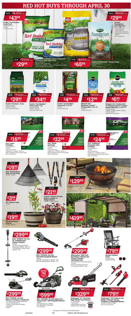 ACE Hardware Spring Sale Apr 13 – Apr 25, 2022