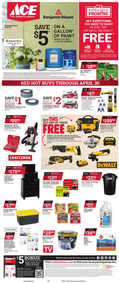 ACE Hardware Spring Sale Apr 13 – Apr 25, 2022