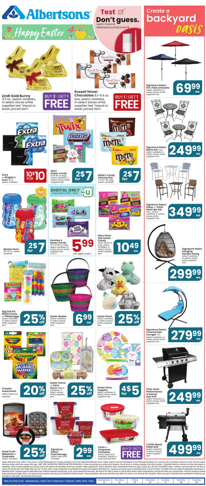 Albertsons Weekly Ad Apr 13 – Apr 19, 2022 (Easter Promotion Included)