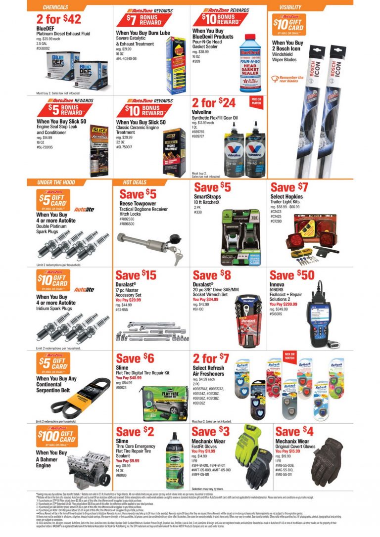 AutoZone Monthly Circular Apr 05 – May 02, 2022