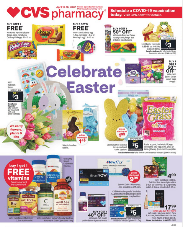 CVS Weekly Ad Apr 10 – Apr 16, 2022 (Easter Promotion Included)