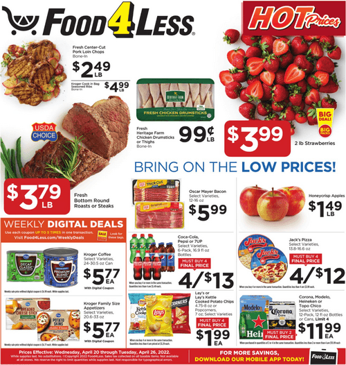 Food 4 Less Weekly Ad Apr 20 – Apr 26, 2022