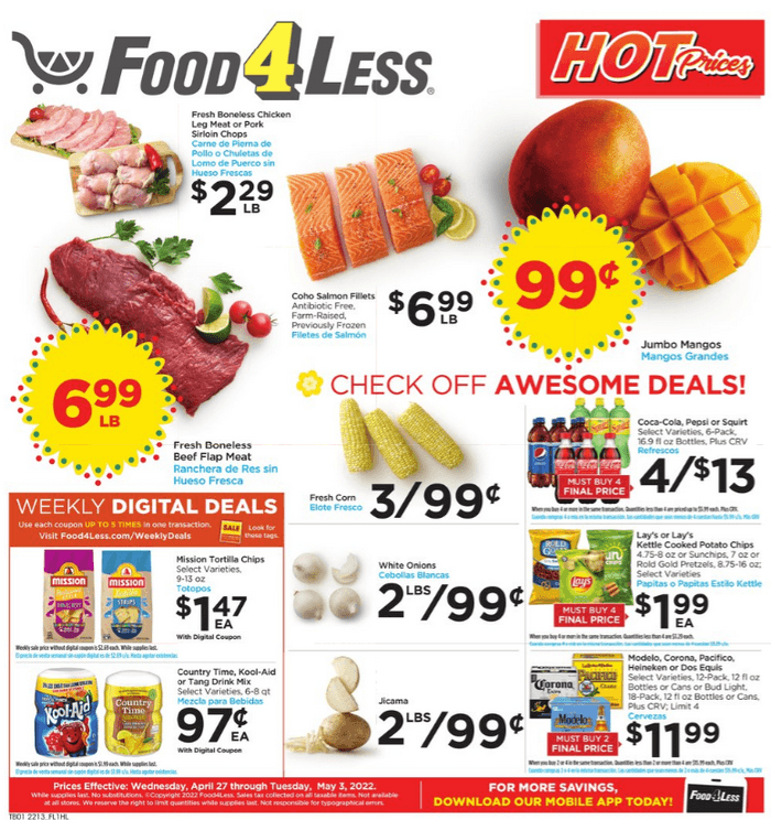 Food 4 Less Weekly Ad Apr 27 – May 03, 2022