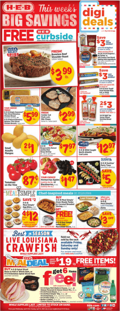 HEB Weekly Flyer Apr 06 – Apr 12, 2022 (Easter Promotion Included)