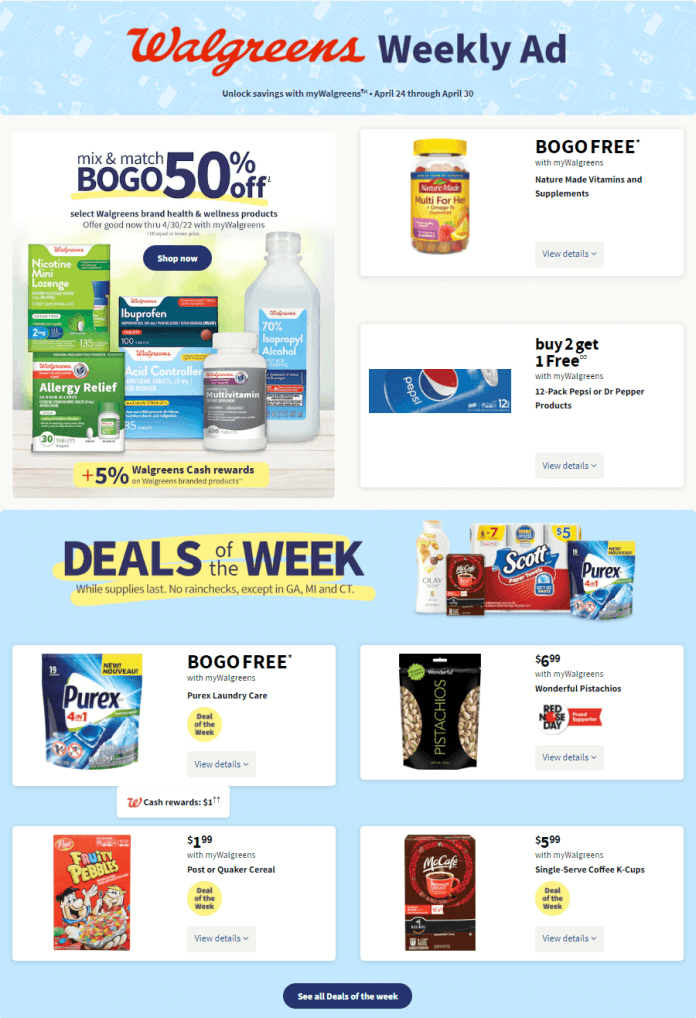 Walgreens Weekly Ad Apr 24 – Apr 30, 2022