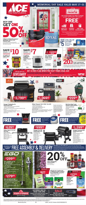 ACE Hardware Memorial Day Ad May 17 – May 31, 2022