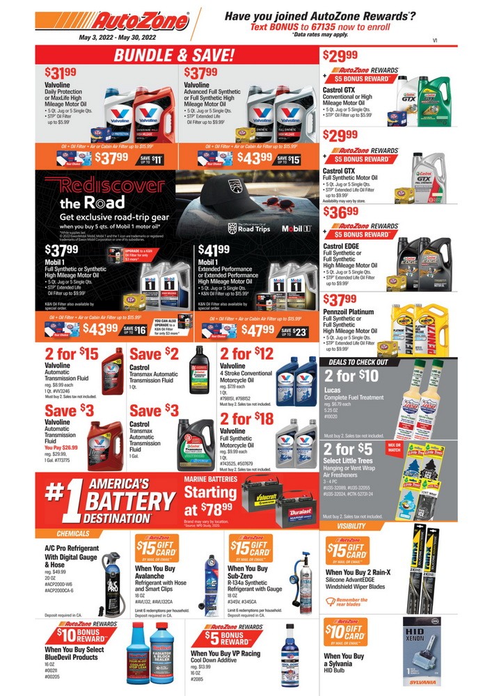 AutoZone Monthly Circular May 03 – May 30, 2022