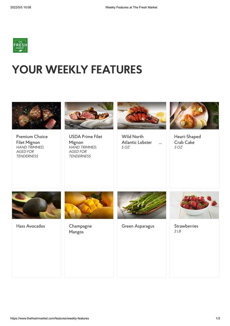 The Fresh Market Weekly Ad May 04 – May 10, 2022