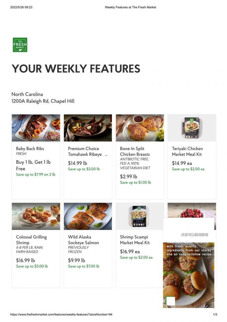 The Fresh Market Weekly Ad May 25 – May 31, 2022