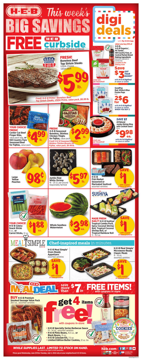 HEB Weekly Ad Jun 29 – Jul 05, 2022