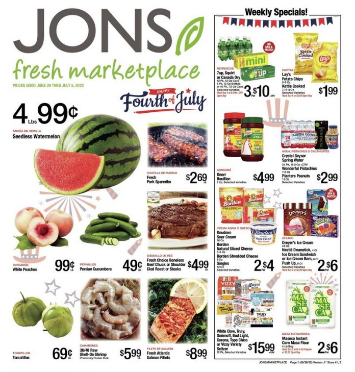 Jons Weekly Ad Jun 29 – July 05, 2022