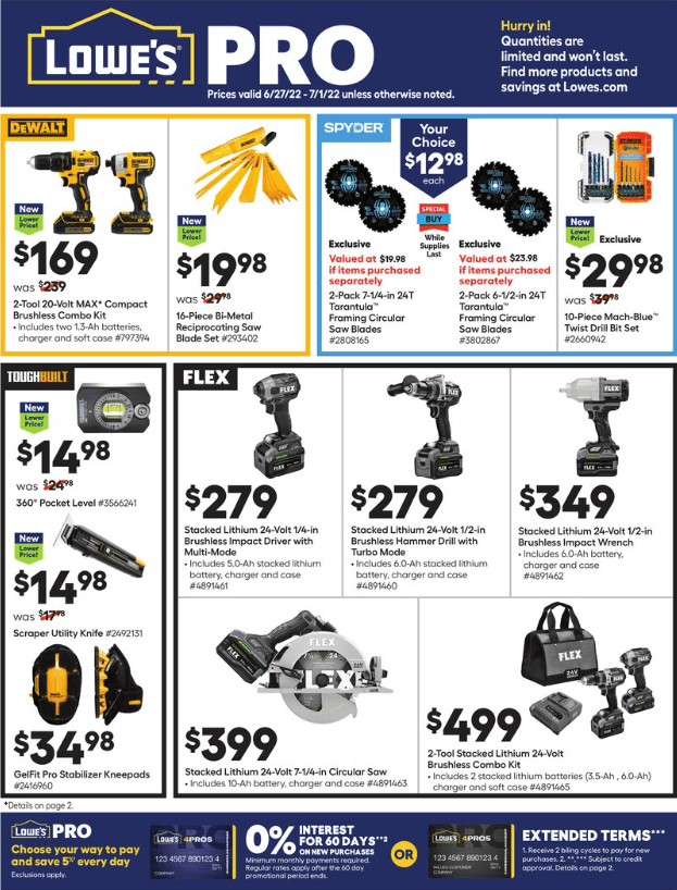 Lowe's Weekly Pro Ad Jun 27 – Jul 01, 2022