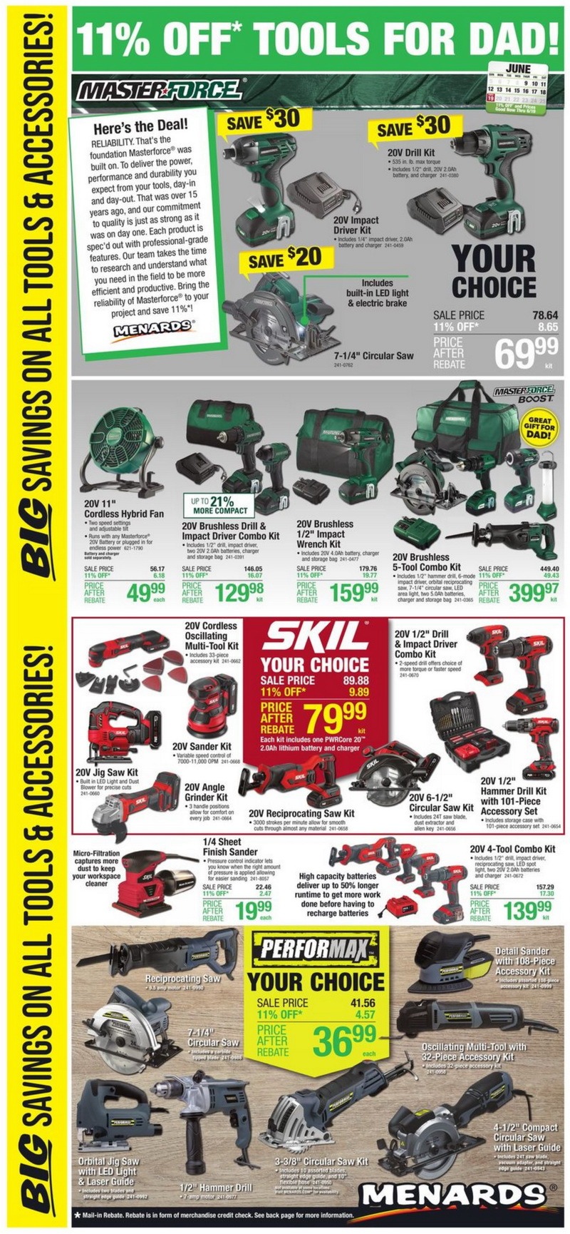 Menards Tools for Dad Sale Jun 09 – Jun 18, 2022