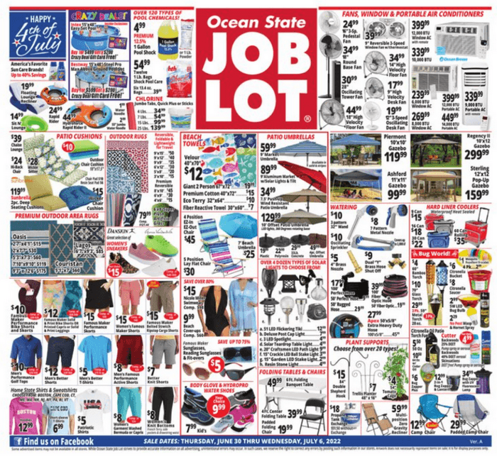 Ocean State Job Lot Weekly Ad Jun 30 – Jul 06, 2022