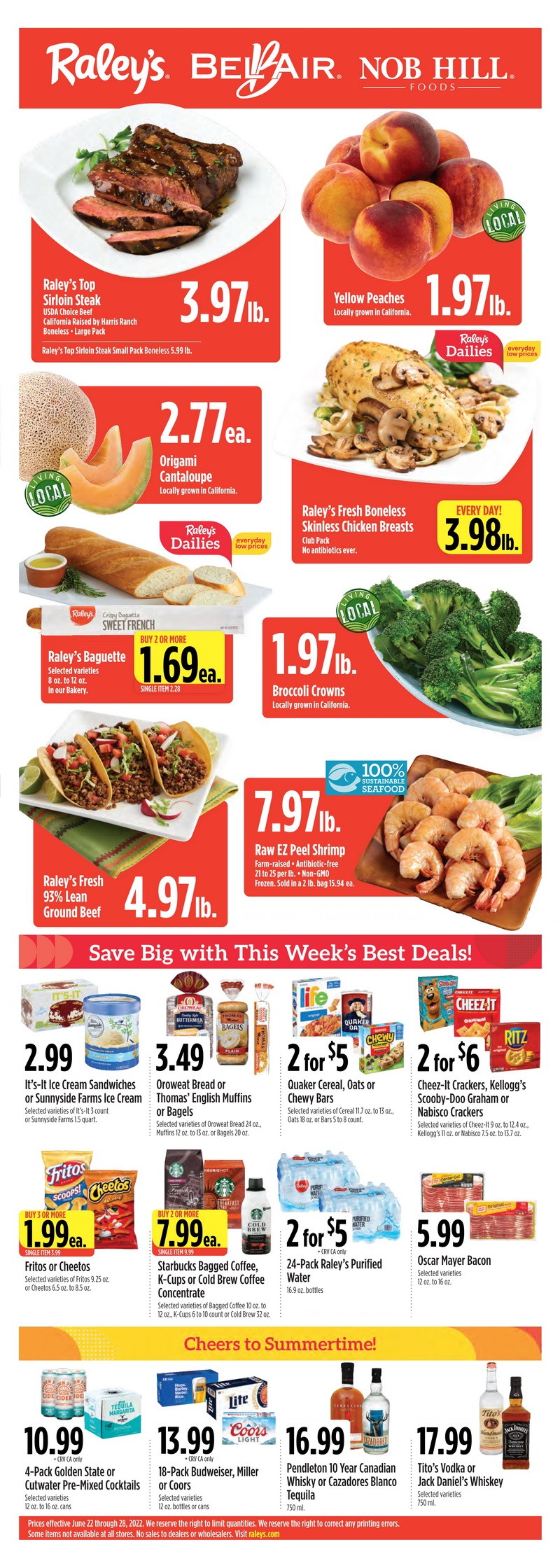 Raley's Supermarkets Weekly Ad Jun 22 – Jun 28, 2022